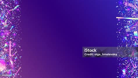 무지개 효과 축제 종이 떨어지는 리본 핑크 해피 버스트 3d 텍스처 디스코 다채로운 템플릿입니다 홀로그램 서펜타인 모던 더스트 보라색 무지개 효과 금속에 대한 스톡 벡터