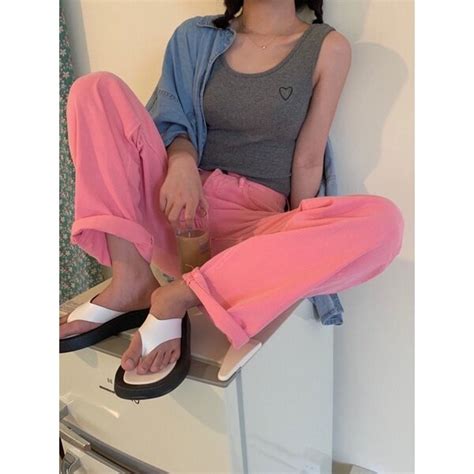 ※1ldkพร้อมส่งกางเกงยีนส์ขายาวทรงกระบอก สีชมพูน่ารักเท่ๆ 9026 ร้านเสื้อผ้าสตรีโฟร์ซีซั่นส์ 2