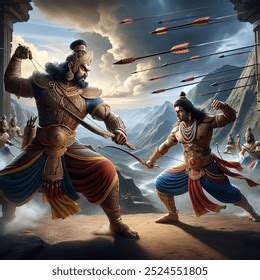 Epic Battle Between Lord Ram King Ai Generated Image 2524529221