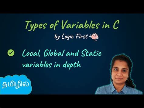 Types Of Variables In C Local Global And Static Variables Tamil