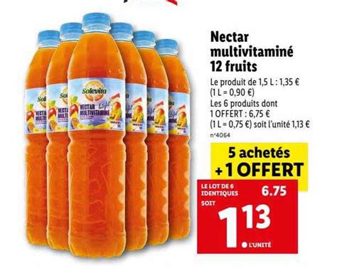 Promo Nectar Multivitaminé 12 Fruits Solevita Chez Lidl Icatalogue Fr