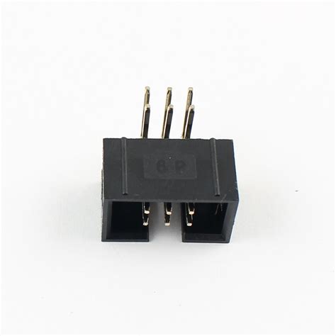 Pcs Mm X Pin Pin Right Angle Male Shrouded Idc Box Header Connector Ebay