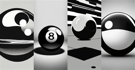 Lexica Create A 2d 8 Ball Minimalistic Black And White White Background No Shadows No