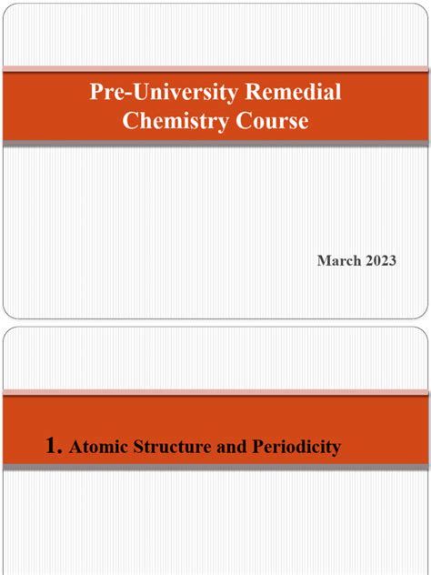 Unit 1 Chemistry Remedial Pdf Atomic Orbital Electron