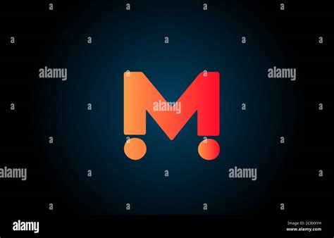 M Alphabet Letter Logo Icon In Orange And Black Corporate Design For