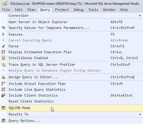 Shortcut Set Sqlcmd Mode For All New Query Windows In Ssms The Bit
