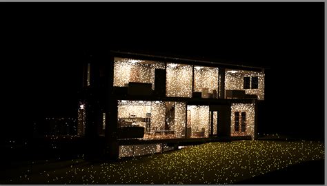 revit to 3ds max night rendering light beam full of green and white