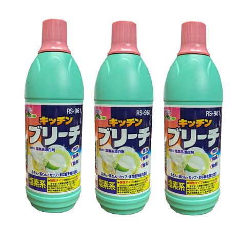 【楽天市場】3本組 キッチン用 除菌漂白剤 キッチンブリーチ 600ml キッチン ブリーチ 3本 【3本 4560186219611 550】塩素系漂白剤 除臭 漂白 ハイター 協力漂白：みらい屋