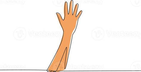 single continuous line drawing hand count number five learn to count