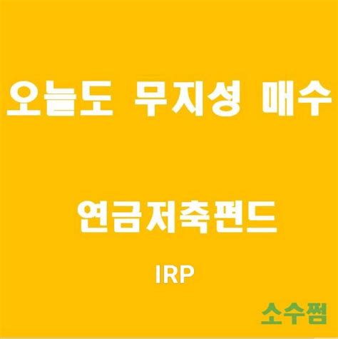 주간결산 연금저축펀드 Irp 24년 1월 5주차