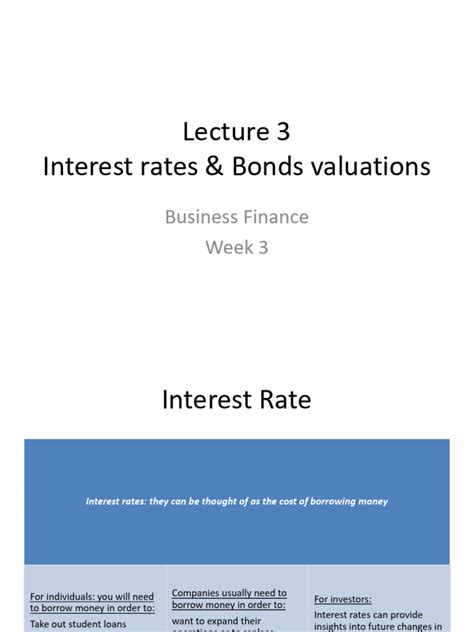 Lecture 3 Pdf Bonds Finance Yield Finance