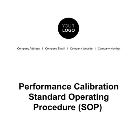 Performance Calibration Standard Operating Procedure Sop Hr Template