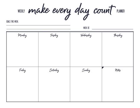 Printable Weekly Calendar Template For Better Organization