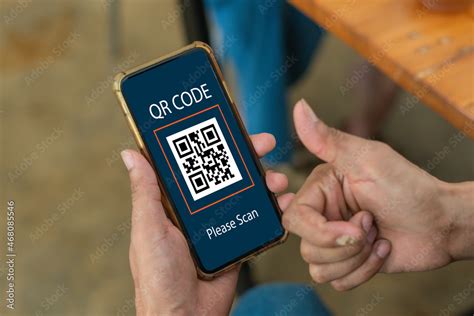 Qr Code Scanning Payment And Verification Hand Using Mobile Smart Phone Scan Qr Code Stock
