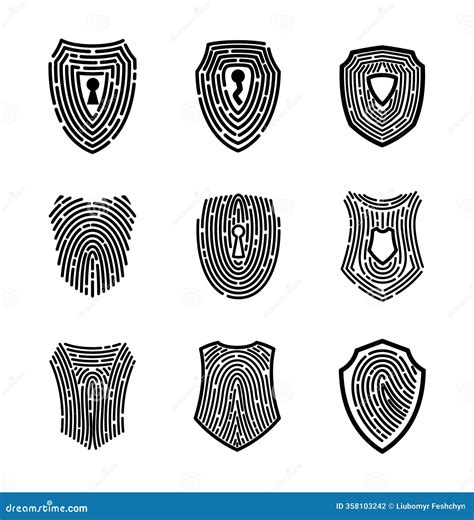 Secure Shield Fingerprint Collection Scan Fingerprint Security Or Identification System Based