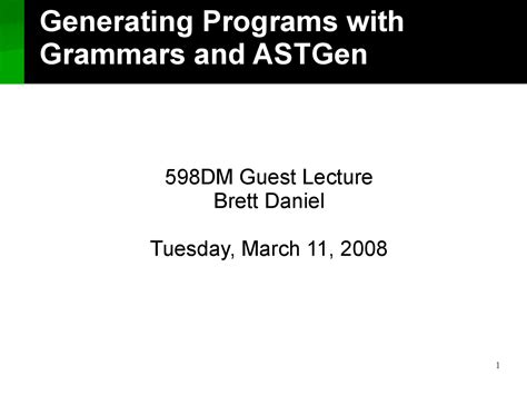 Generating Programs With Grammars And Astgen Cs 498 Docsity