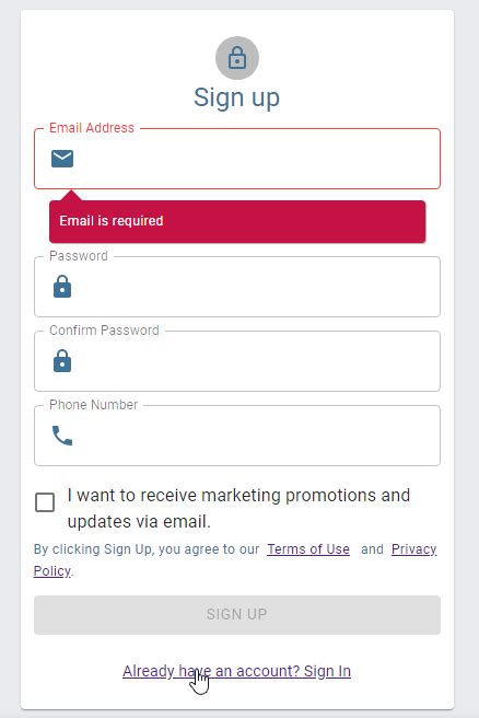 Reactjs Formik Yup Formik Material Ui Sign Up Form Showing Email Error When The Form Is