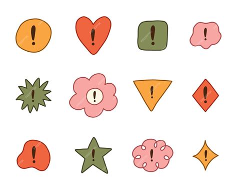 글머리 기호 저널에 대한 귀여운 손으로 그린 마크 세트 꽃 별 하트 서클 클라우드 모양의 체크박스가 있는 일기 노트 요소 주간 플래너 노트의 중요한 표시인 느낌표 프리미엄 벡터