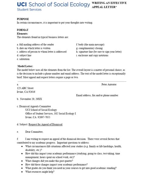 Writing An Effective Appeal Letter Pdf