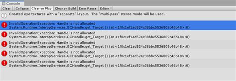 InvalidOperationException Handle Is Not Allocated Issue 605 Unity