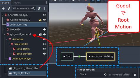 Godot Root Motion Animation glb はどっちにしてもズレるっぽい 俺にもできた Godot x
