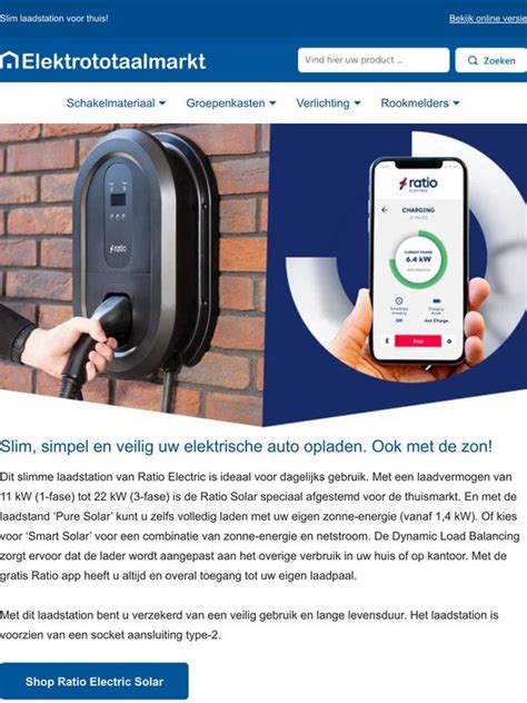 Elektrototaalmarkt Nl Nu Ratio Electric Solar Laadstation Extra Voordelig Milled