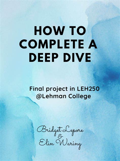 What Is A Deep Dive Deep Dive Guide