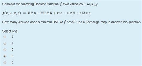 Solved Consider The Following Boolean Function F Over