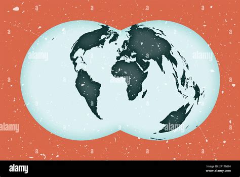 World Map Poster Rectangular War Office Polyconic Projection