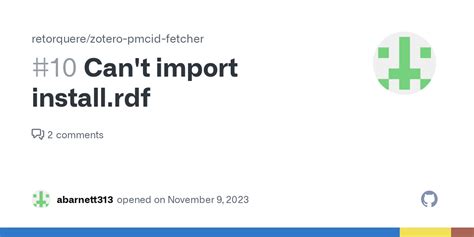 Cant Import Installrdf · Issue 10 · Retorquerezotero Pmcid Fetcher · Github