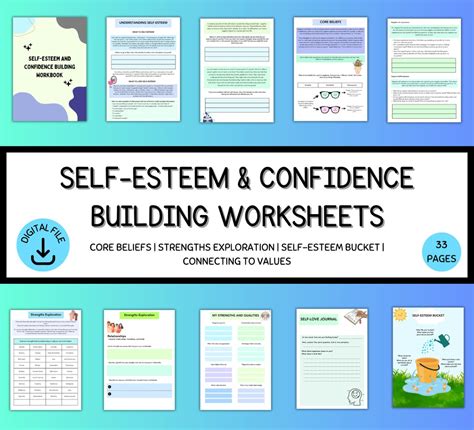 Self Esteem Worksheets Self Esteem Bundle Therapy Workbook Journal