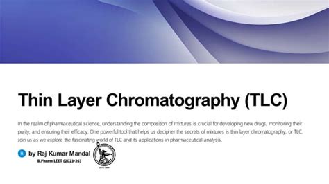 Thin Layer Chromatography Tlc On Slideshare By Raj Kumar Mandal Pdf