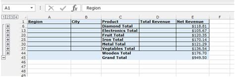 Coloring Subtotal Levels In Different Colors In Microsoft Excel