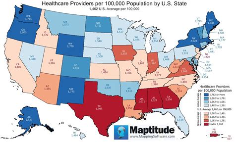 Maptitude Map Healthcare Providers By State
