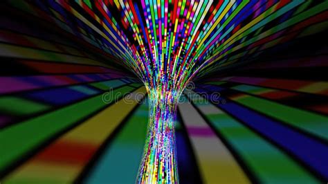 Driving Through The Bit Stream Digital Pixel Tunnel Stock Illustration Illustration Of