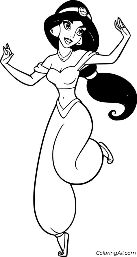 Free Printable Princess Jasmine Coloring Pages Easy To Print From Any Device And