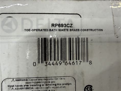 Delta Bath Waste Assembly With Toe Operated Drain Rp693rb Mardeys