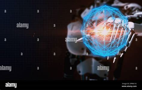 robot working with virtual interface hud artificial intelligence