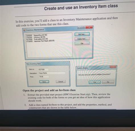 Solved Create And Use An Inventory Item Class In This