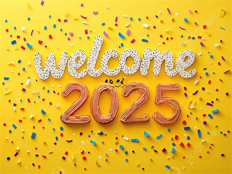 歡迎 2025 年淺色傳統刻字文本黃色背景 光 歡迎2025 再見2024背景圖片和桌布免費下載