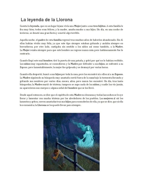 La Llorona Leyenda Corta Para Niños Pdf