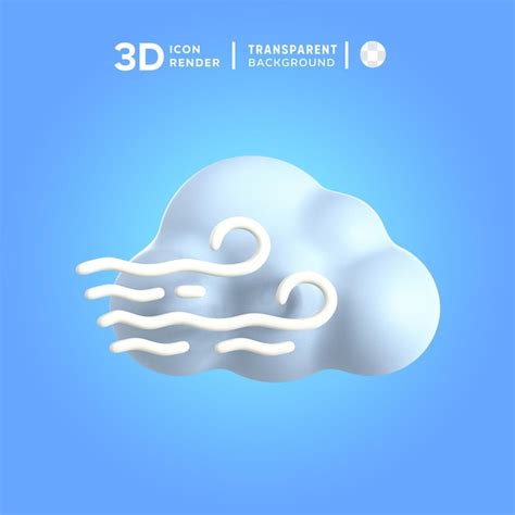 Premium Psd 3d Icon Cloudy Wind Illustration