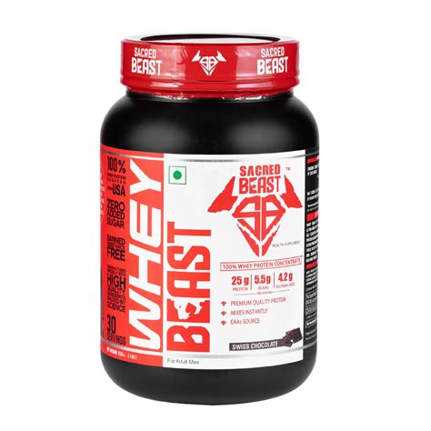 Whey Beast 25g Protein Whey Protein Concentrate With Shaker Sacred