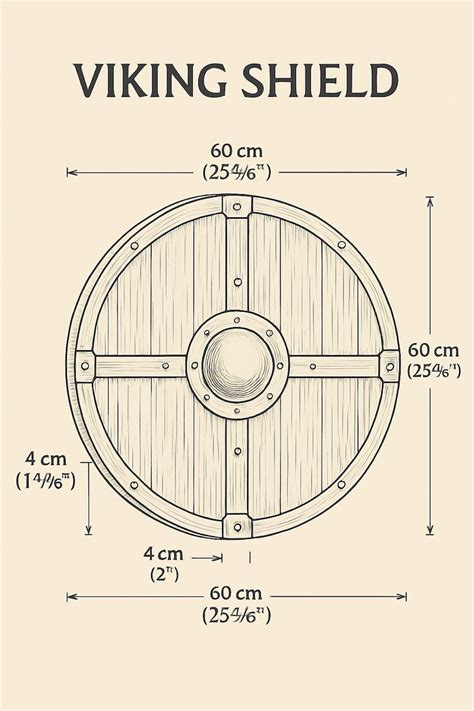 Viking Round Shield Plan Printable Pdf Diy Wooden Model For Crafting
