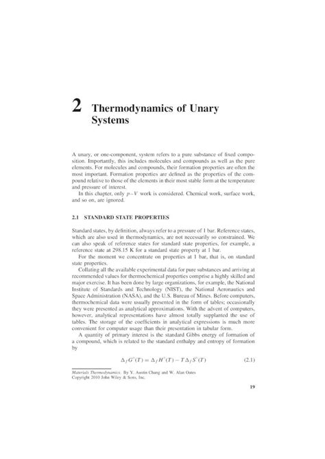 pdf materials thermodynamics thermodynamics of unary systems