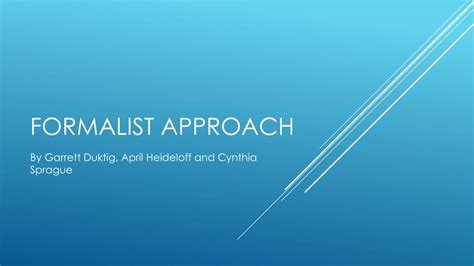 Ppt Formalist Approach Powerpoint Presentation Free Download Id