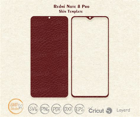 Redmi Note 8 Pro Skin Cut Template Svg Vector Redmi Skin Svg Etsy India