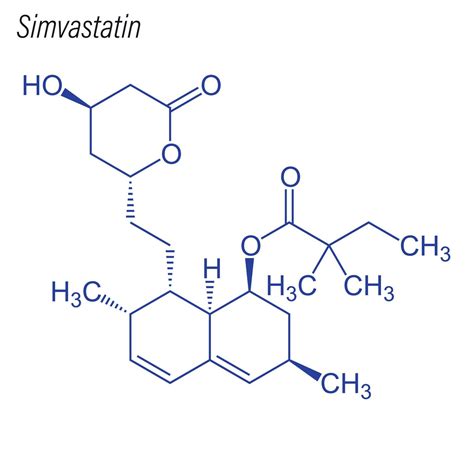 Vector Skeletal Formula Of Simvastatin Drug Chemical Molecule 6474775
