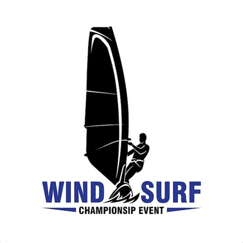 Desenho Do Logotipo Do Windsurf Vetor Premium