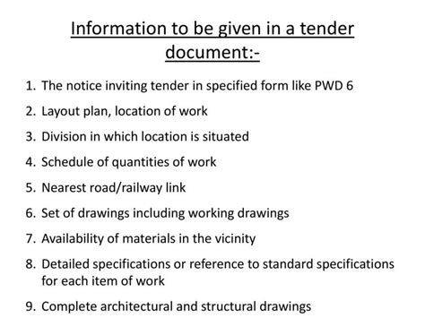 Tender And Quotation Ppt